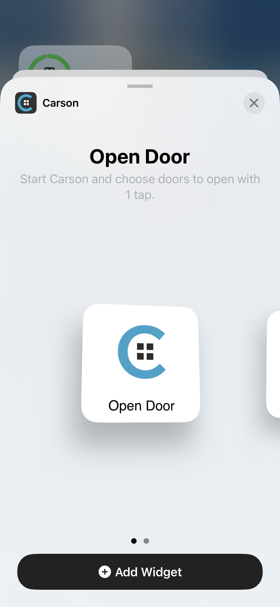 Adding the Open Door Widget - iOS – Carson Living