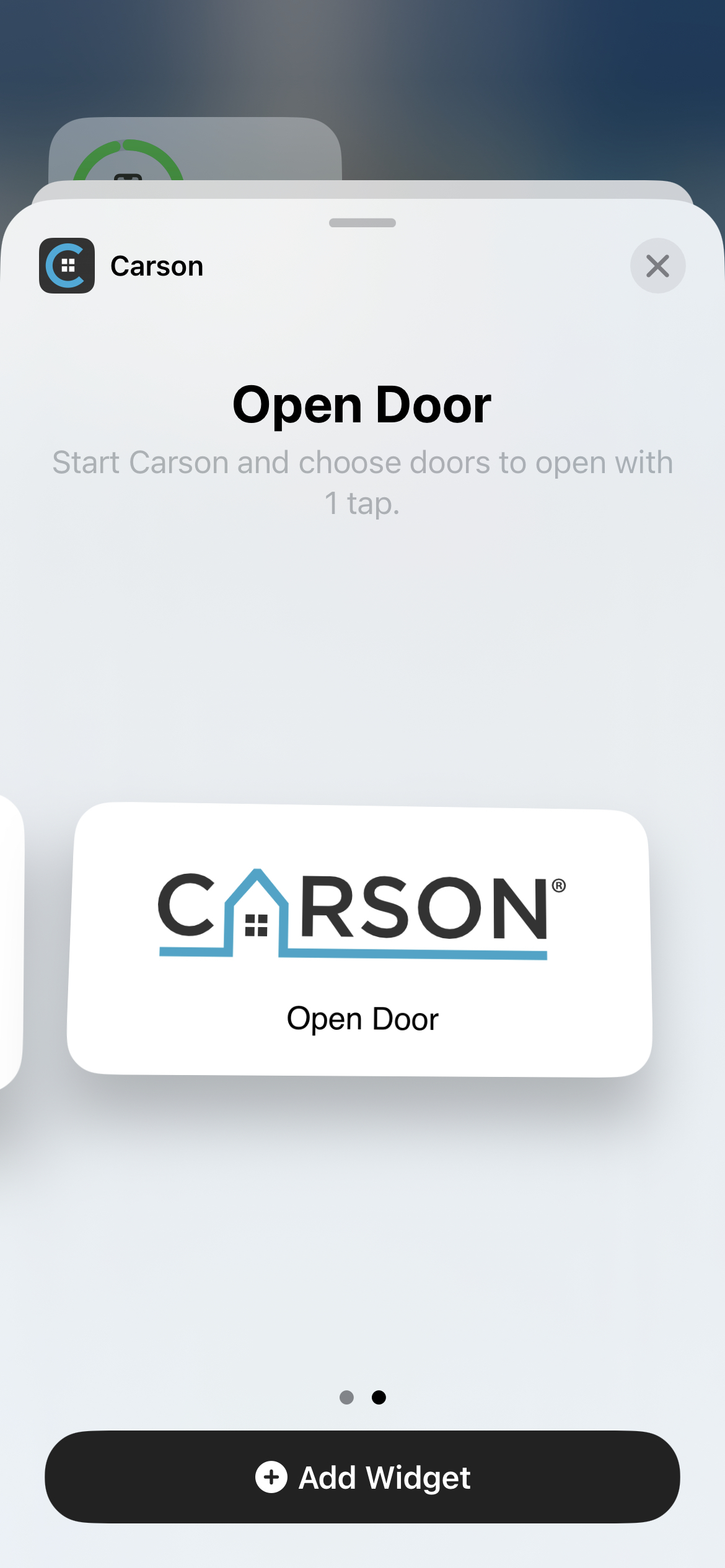 Adding the Open Door Widget - iOS – Carson Living
