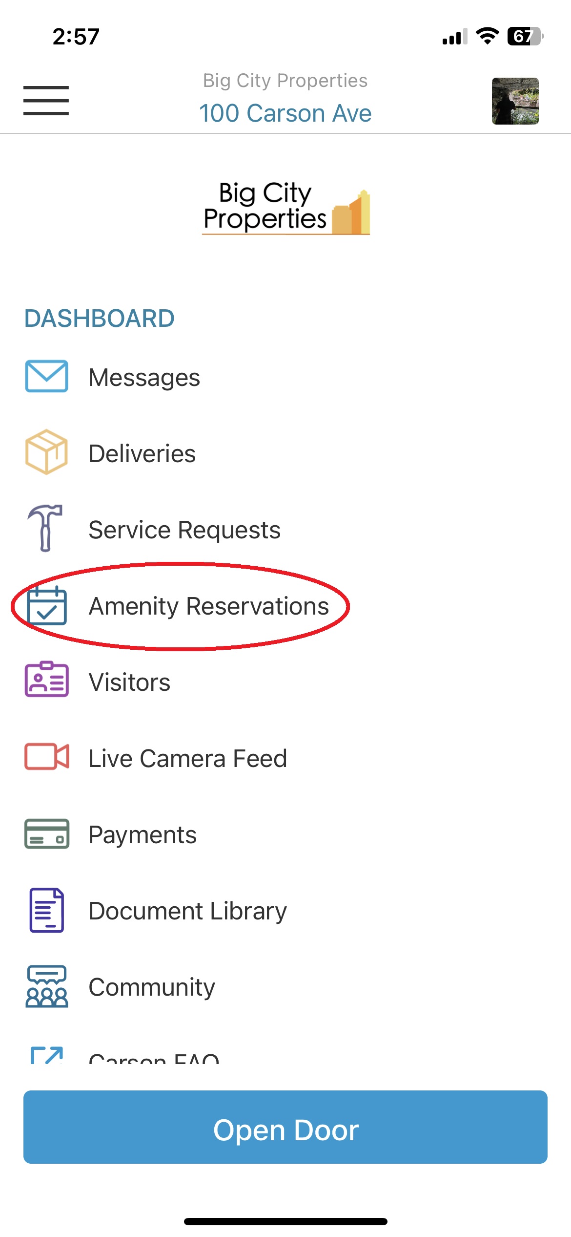 Making an Amenity Reservation – Carson Living