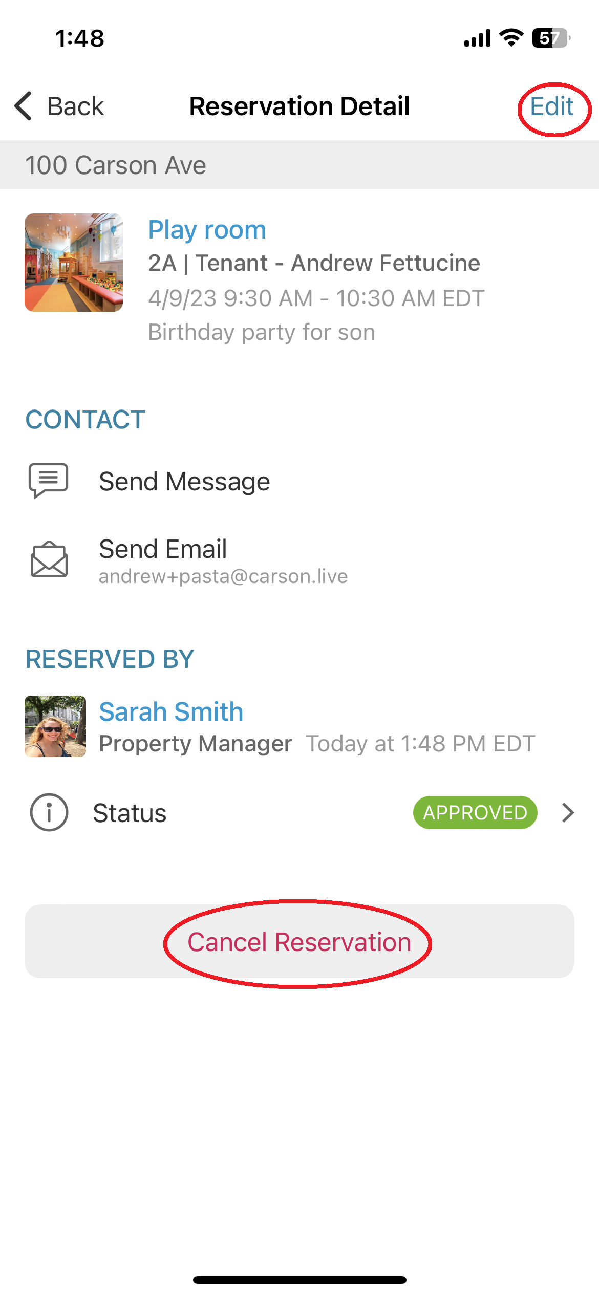 Making an Amenity Reservation on behalf of a Resident - Mobile app – Carson Living