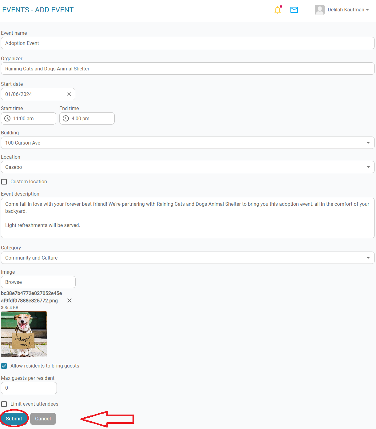 Setting Up Events – Carson Living
