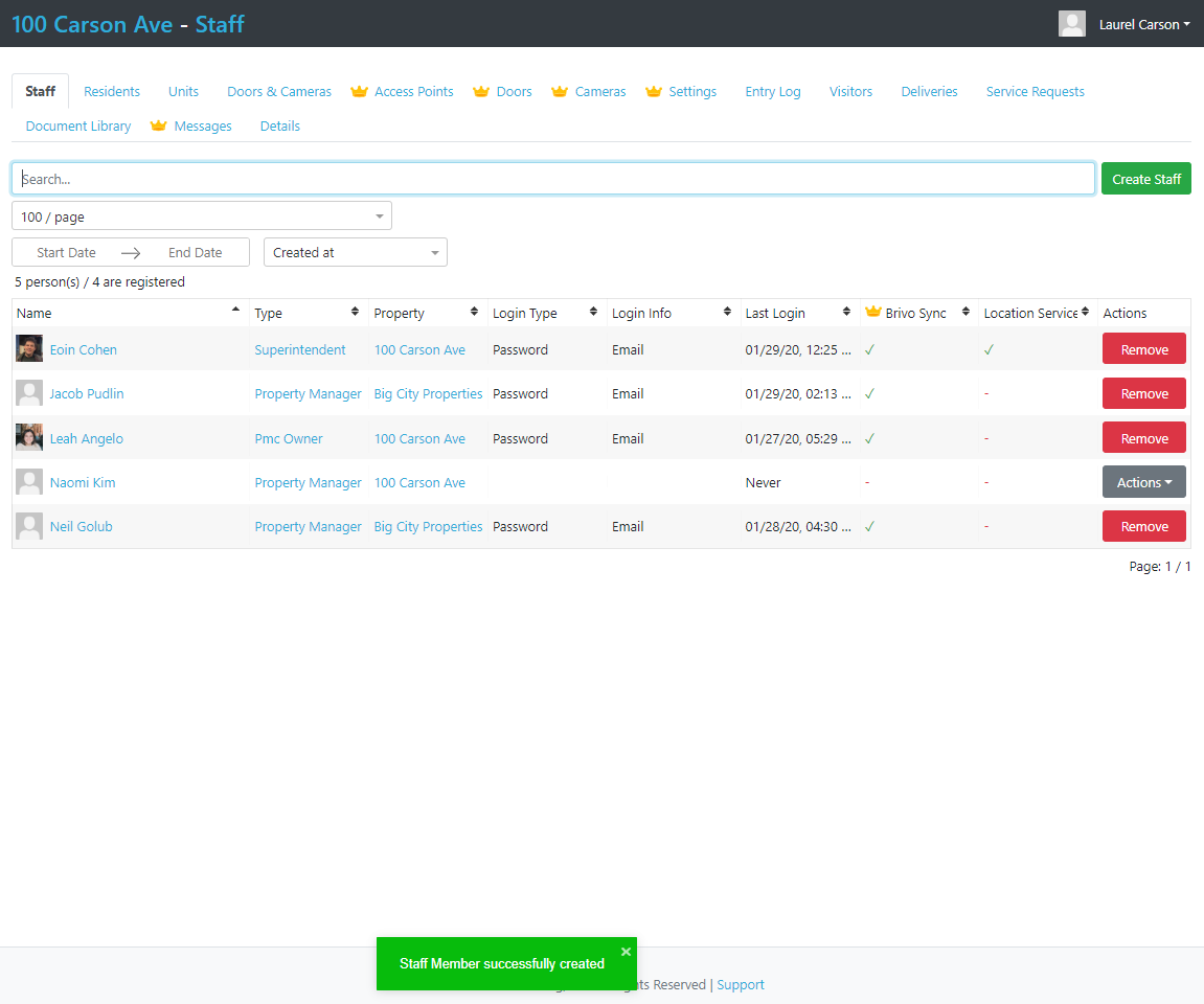Adding Staff – Carson Living