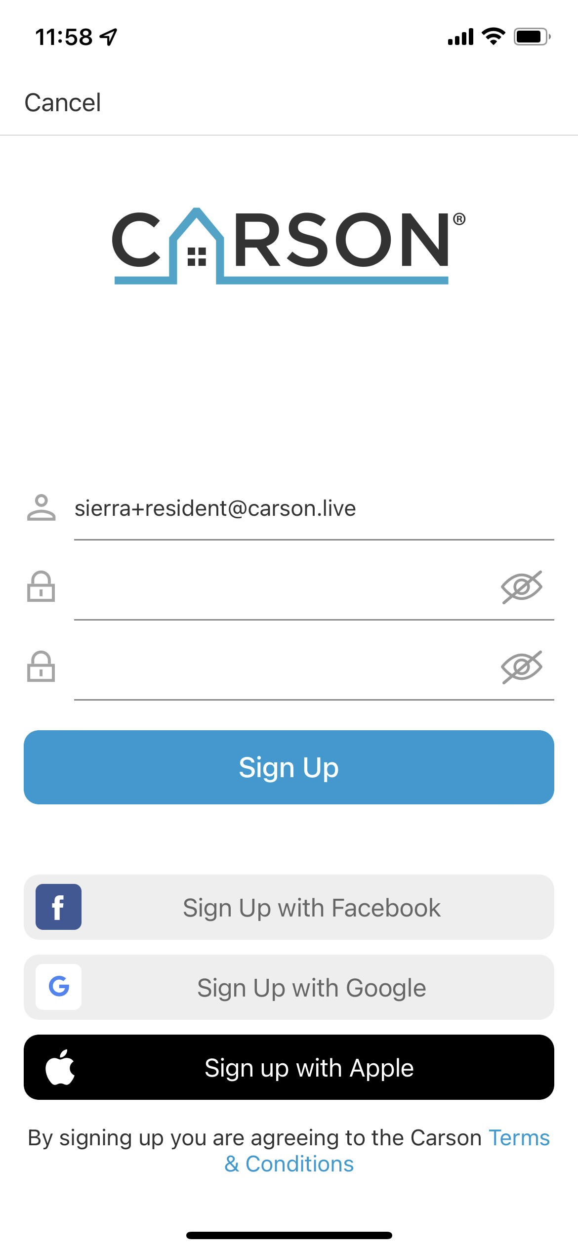 Getting the App and Signing Up – Carson Living