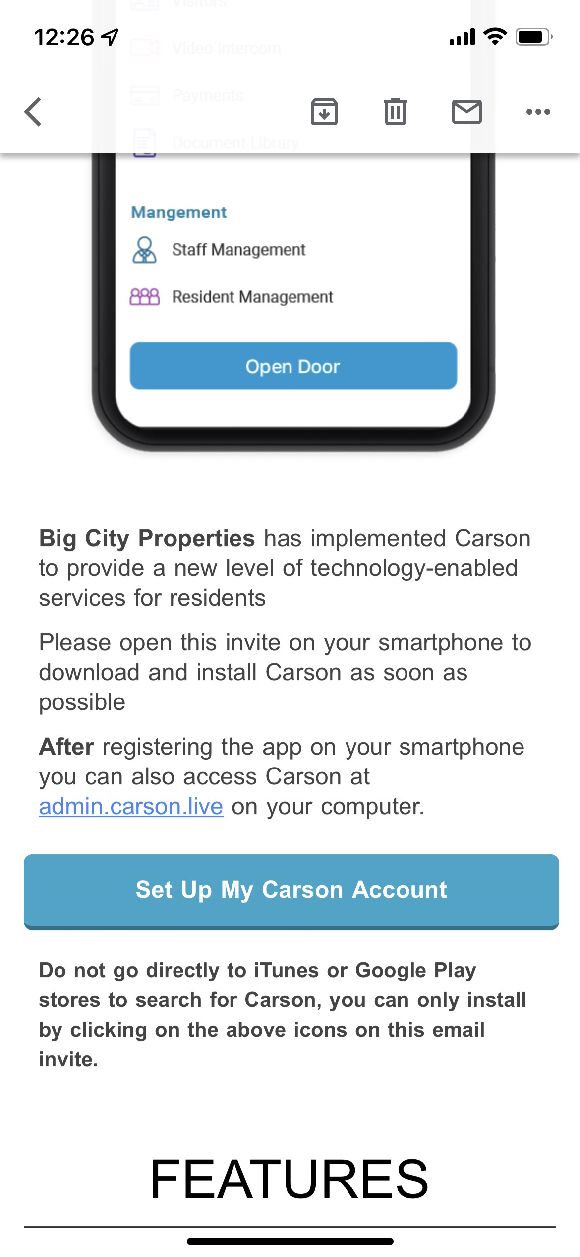 Getting the App and Signing Up – Carson Living