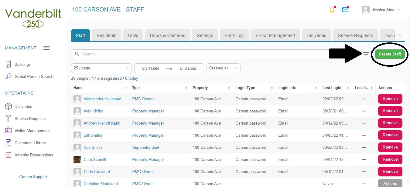 Adding Staff – Carson Living